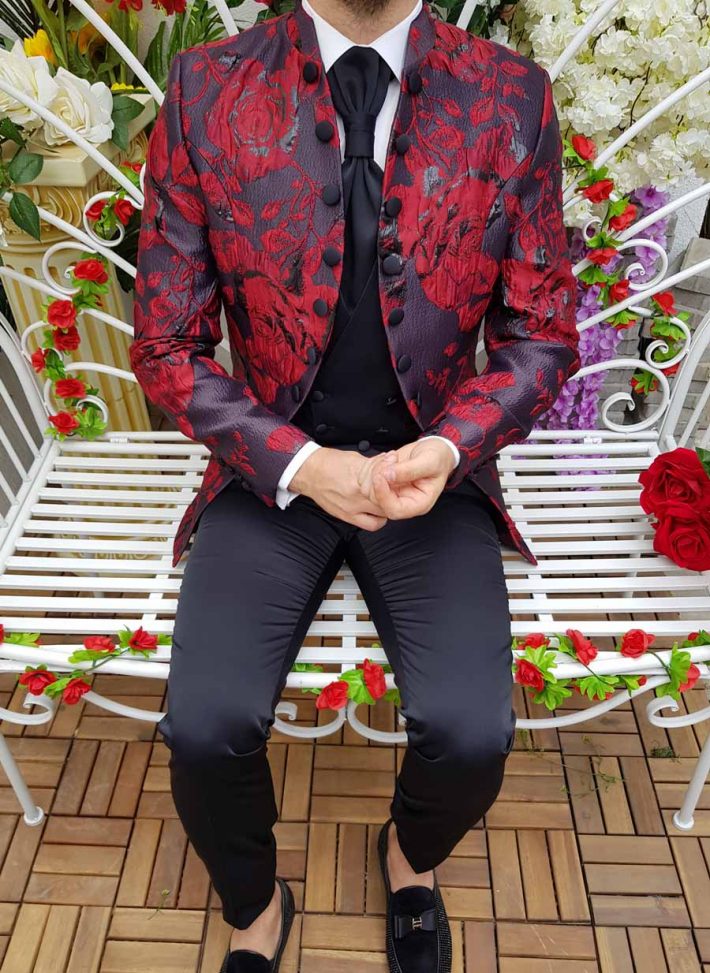 Costum elegant de ceremonie, Sacou, Vesta, Pantalon, Cravata – C1120 ...