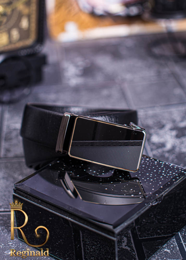 Curea din piele neagra, catarama automata - CP66