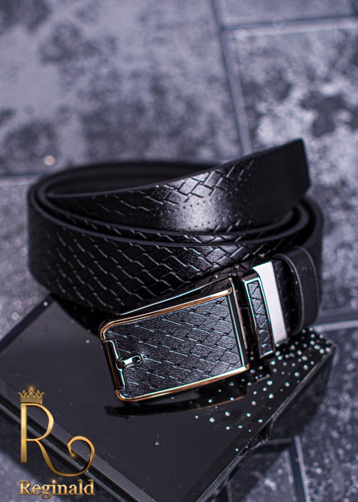 Curea din piele neagra, catarama automata - CP79