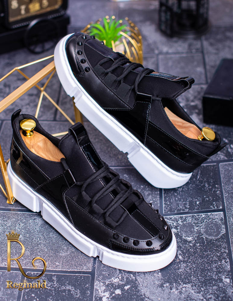 Tenisi de barbati cu tinte, talpa inalta, alba, colectia 2021 – AD153