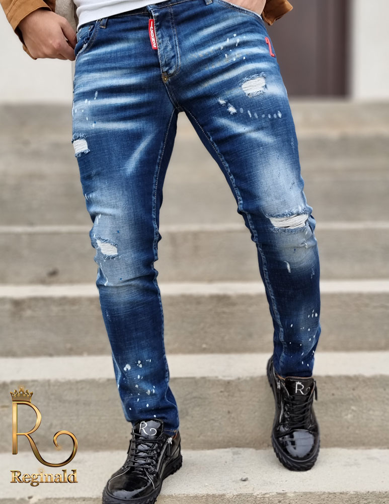 Blugi Denim Premium de bărbați, conici, slim fit, 2021 - BG806