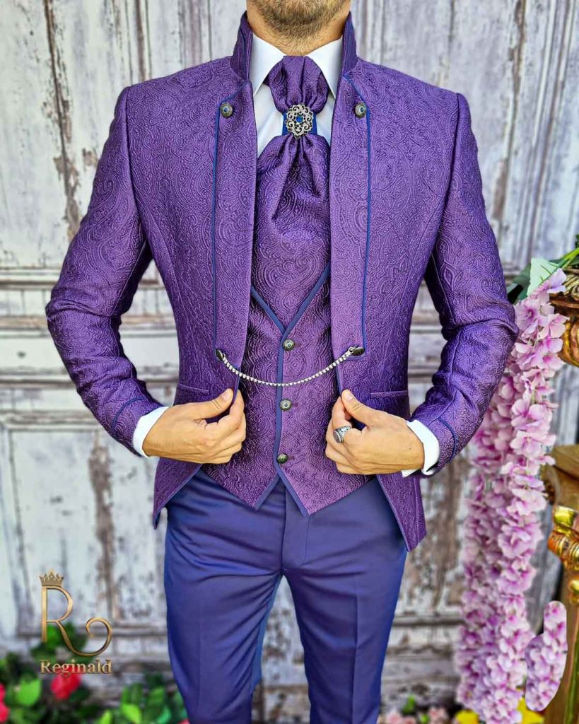 Costum ceremonie bărbați, Very Peri, Sacou-Vesta-Pantalon-Cravata - C3012