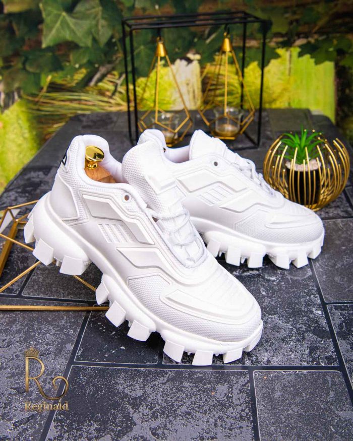 Adidasi de barbati Transforms cu talpa inalta, albi – AD280