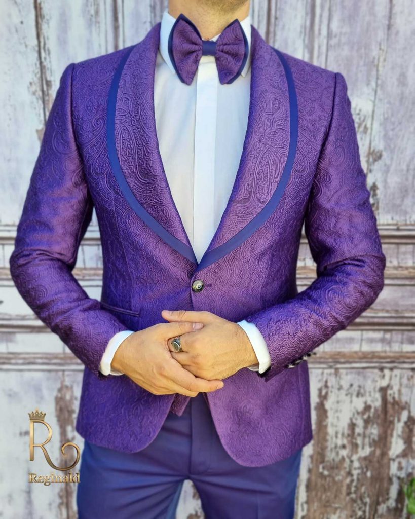 Costum ceremonie bărbați, Very Peri, Sacou-Vesta-Pantalon-Papion - C3120