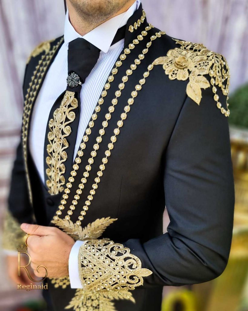 Costum ceremonie barbati Set: Sacou Vesta Pantalon Cravata - C3592