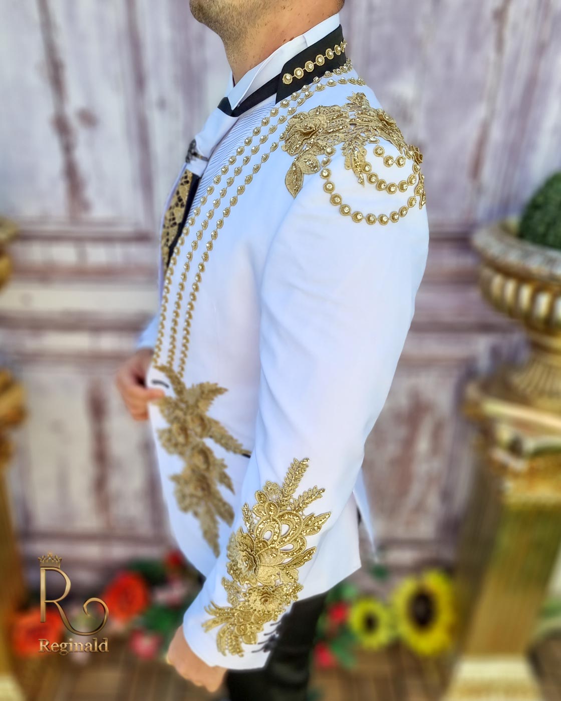 Costum ceremonie barbati Set: Sacou Vesta Pantalon Cravata - C3593