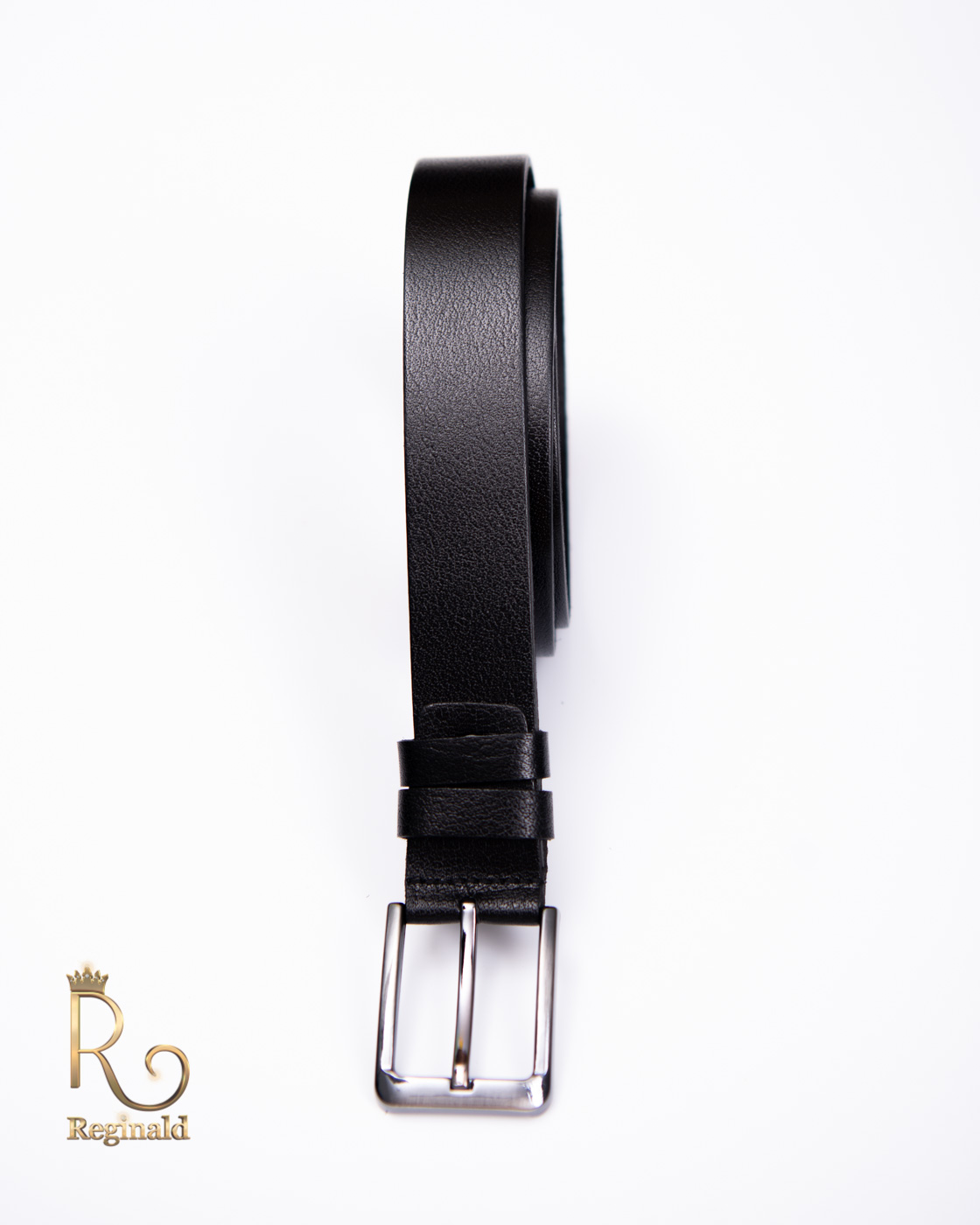 Curea din piele neagra, cu catarama metalica - CP314