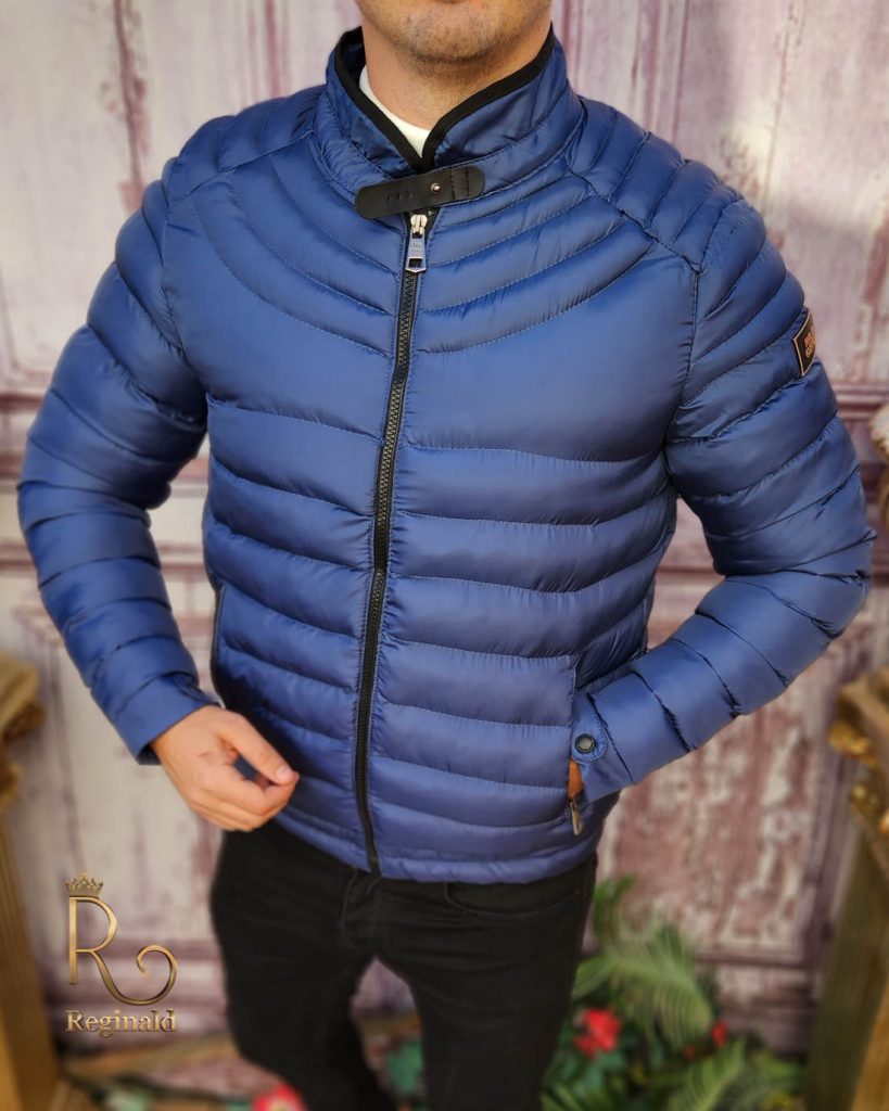 Geaca de bărbați, Slim Fit, din fâș umpluta cu vatelina, Bleumarin - GC742