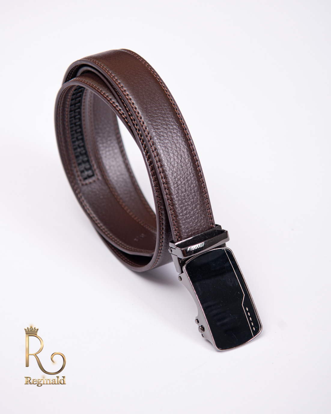 Curea din piele Maro cu catarama automata metalica - CP381