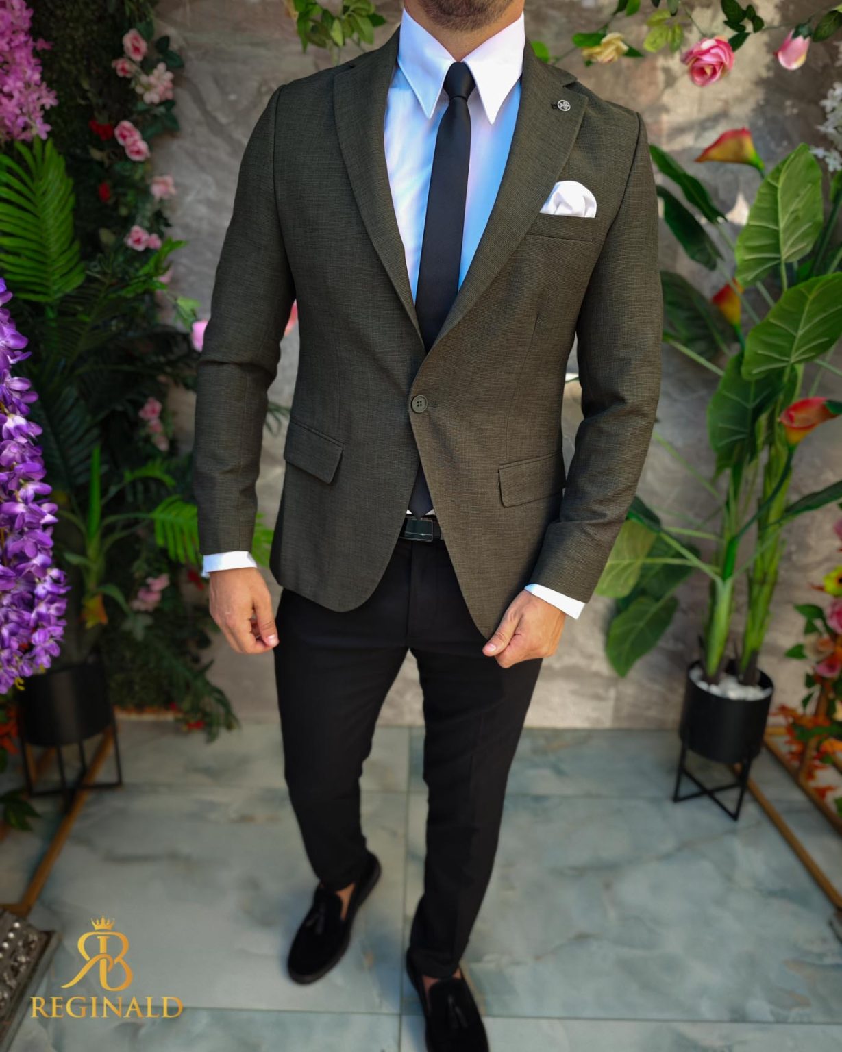 Sacouri barbati online Slim Fit casual, elegante carouri Reginald